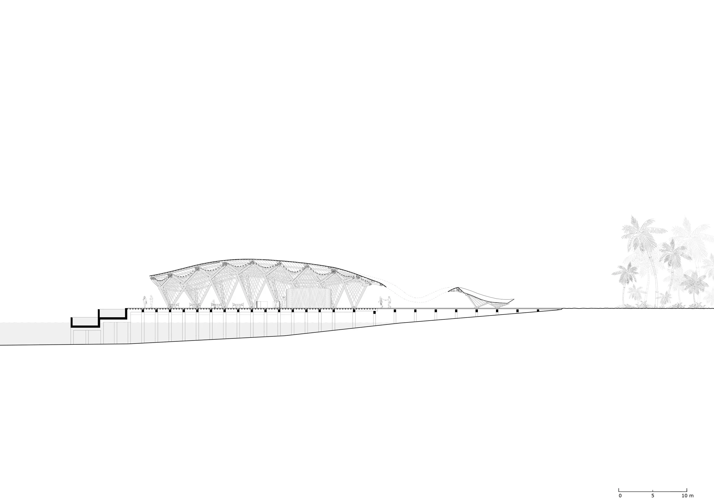Stingray-shaped roof crowns Maldives restaurant by Atelier Nomadic ...